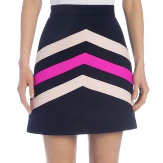 Msgm Pastel Stripe Wool Blend Mini Skirt Size XS