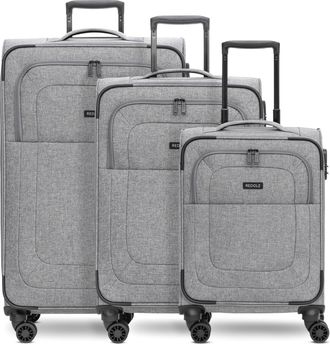 Redolz Koffer-Set 3-teilig f&uuml;r Damen & Herren | leichte & stabile Reise-Trolleys, hochwertiges Softcase, 4 Doppelrollen & TSA-Schloss |erweiterbar mit Dehnfa
