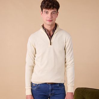 Bexley Keyden II - Pull homme ecru et taupe chiné clair
