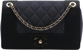 Chanel Sac bandouli&egrave;re matelass&eacute; vintage Pre-owned &agrave; double rabat - Femme - Pre-owned - Bleu - Taille: ONE Size
