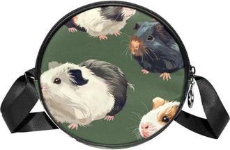 Generic Sac &agrave; bandouli&egrave;re rond pour femme, motif cochon dInde, petit sac &agrave; bandouli&egrave;re avec fermeture &eacute;clair, bretelles r&eacute;glables, sac &agrave; main rond d&eacute;contract&eacute;