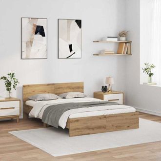 vidaXL vidaXL Cadre de lit Ch&ecirc;ne artisanal 160 x 200 cm Bois ding&eacute;nierie