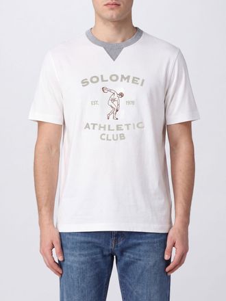Brunello Cucinelli T-shirt en coton avec imprim&eacute; graphique contrastant