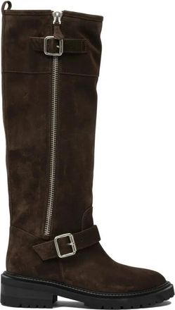 Via Roma 15 Stiefel - High Zip Biker Boots With Adjustable Ankle Straps - Gr. 36,5 (EU) - in Braun - für Damen