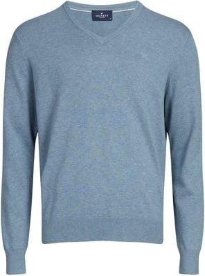 Hackett Pull col V en coton et soie