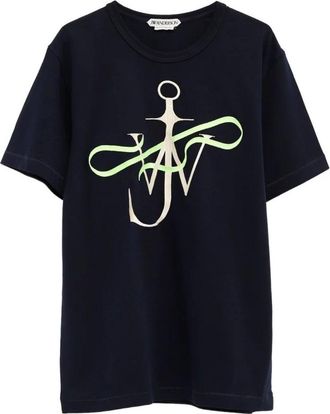 J.W.Anderson Femme, Tops, Noir, Taille: 42 FR Ribbon Anchor T-shirt