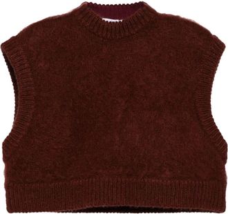 Enfold Gestrickter Cropped-Pullunder - Braun