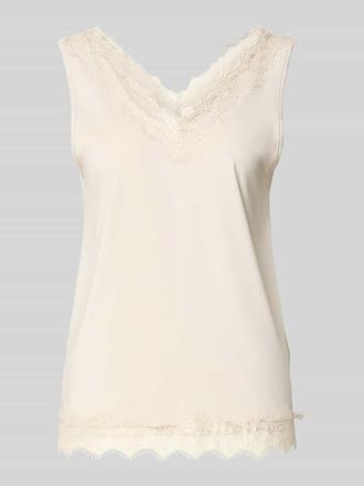 Freequent Tr&auml;gertop aus Satin mit Spitzenbesatz Modell Bicco