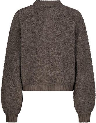 Sublevel Cardigan Damen Strick Cardigan Boucl&eacute;-Garn, Ballon&auml;rmel, Knopfleiste