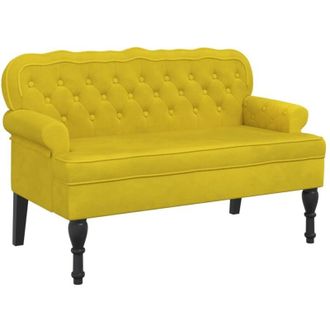 vidaXL vidaXL Sitzbank mit R&uuml;ckenlehne Gelb 119,5x64,5x75 cm Samt