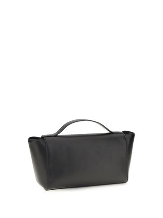Savette Womens Clutch Symmetry Trapeze Black Calf Leather Bags