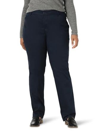 Lee Plus Size Wrinkle Free Relaxed Fit Straight Leg Pant Pantalons, Bleu Roi, 48 Große Größen Lang Femme
