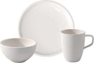 Villeroy & Boch Artesano Original Frühstücksset Für Zwei Personen, 6 Teilig, Geschirr Set, Premium Porzellan, Weiß, Spülmaschinengeeignet