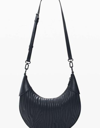 Desigual Mittelgro&szlig;e, ovale Tasche in Schwarz mit Pr&auml;gung
