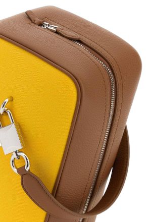 Dolce & Gabbana Colorblock Leather Top Handle Bag - Yellow