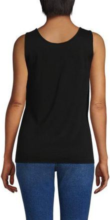Lands End Ärmelloses Top aus Baumwolle, Damen, Größe:40-42 regular, Schwarz, Baumwolle, by Lands End