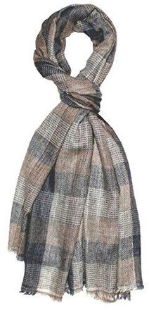 Lorenzo Cana Echarpe de 100% Cachemire pour lhomme - 70 x 200 cm, bicolore, naturel - souple et noble - en gris beige blanc