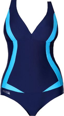 Aqua Speed Greta Badeanzug Frauen (3 Farbkombinationen Größen 36-48), Farbe:Navy - Blau;Größe:46