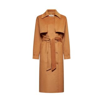 Silvian Heach Femme, Manteaux, Brun, Taille: 42 FR Trench avec patte et ceinture