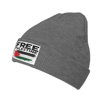 Generic Unisexe Tricot&eacute; Bonnet, Palestine Libre! Je Soutiens la Palestine, Coupe-Vent Casquette Tricot&eacute;, Tricoter Chapeau pour Ski, Femme, Adultes