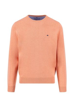 Fynch-Hatton Feinstrickpullover aus Baumwolle mit Rundhalsausschnitt Peach / 3XL