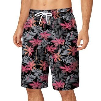 Generic Short de plage pour homme - Paysage d&eacute;t&eacute; insolite - Impression num&eacute;rique avec taille &eacute;lastique - Style d&eacute;contract&eacute; - Tendance - Pour les vacances, gri