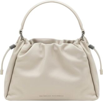 Brunello Cucinelli Femme, Sacs, Beige, Taille: ONE Size Mellow Bucket Bag