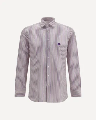 Etro Roma striped cotton Shirt with Pegaso logo Male 41
