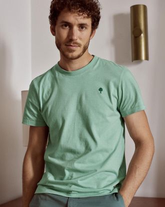 Faguo T-shirt bleu-vert coton recycl&eacute;