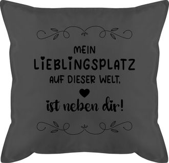 Shirtracer Kissen 50x50 - Partner Ideen - Lieblingsplatz - Geschenk Valentinstag Freundin Frau Sie Weihnachts-Geschenk Liebe Mann Ihn - 50 x 50 cm - Grau - für p