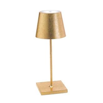 Zafferano Poldina Pro Mini avec Feuille dOr, Lampe de Table Rechargeable et Sans Fil avec Contr&ocirc;le Tactile, Utilisable comme Lampe dInt&eacute;rieur, Dimmer 2200-3000 