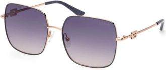 Guess unisex, Accessoires, Jaune, Taille: 58 MM Lunettes de soleil carr&eacute;es oversize en m&eacute;tal G