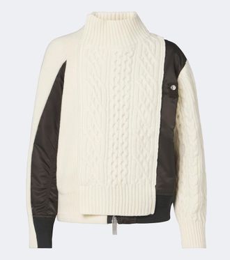 sacai Blouson aus Strick mit Twill