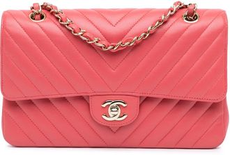 Chanel Hobo Bags - Medium Classic Chevron Lambskin Double Flap - Gr. unisize - in Gold - f&uuml;r Damen