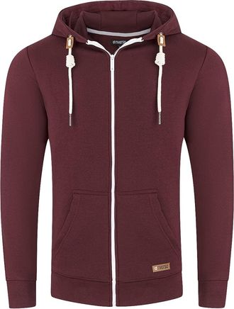 Riverso Sweatjacke Herren mit Kapuze Reißverschluss Regular Fit RIVThilo Kapuzenjacke Rot 5XL, Größe:5XL, Farbe:Port Red