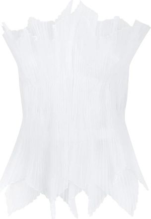 Genny Femme, Tops, Blanc, Taille: 36 FR Haut Drapp&eacute; Orn&eacute;