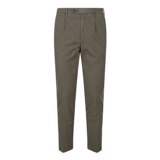 BRIGLIA 1949 Homme, Pantalons, Vert, Taille: XL Chino Pliss&eacute; Coupe Confort