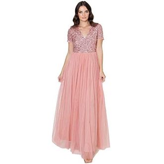 Maya Maya Berry Embellished Halter Neck Maxi Dress Robe de Demoiselle dhonneur, fleurs, 40