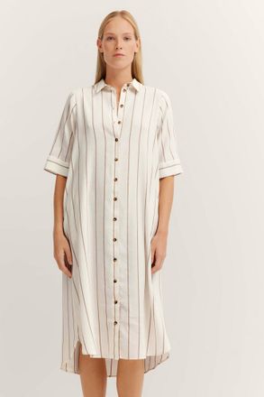 Bugatti Damen Hemdblusenkleid aus Leinen-Mix