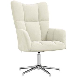 vidaXL vidaXL Chaise de relaxation Blanc cr&egrave;me Velours