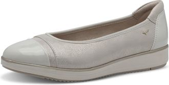 Tamaris Comfort Damen Ballerinas Runde Spitze Bequem, Mehrfarbig (Beige/Gold), 39 EU