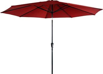Happy Garden Parasol droit HAPUNA rond 3,30m de diam&egrave;tre rouge