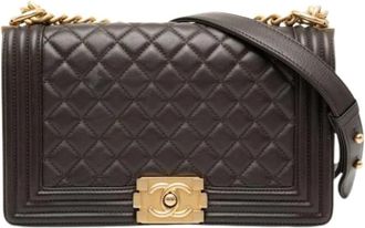 Chanel Sac bandouli&egrave;re Boy Flap Pre-owned - Femme - Pre-owned - Brun - Taille: ONE Size