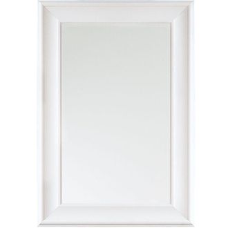 Beliani Miroir Mural au Style Traditionnel Classique avec Cadre Rectangulaire en Plastique Blanc de 90 x 60 cm id&eacute;al pour Chambre et Salle dEntr&eacute;e Beliani