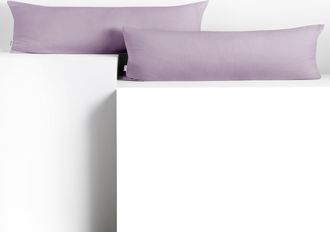 Decoking 2 Kissenbezüge 20x145 cm Jersey 100% gekämmte Baumwolle Reißverschluss violett Amber