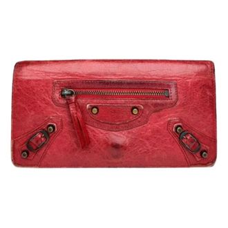 Balenciaga Portefeuille en cuir Pre-owned - Femme - Pre-owned - Rouge - Taille: ONE Size