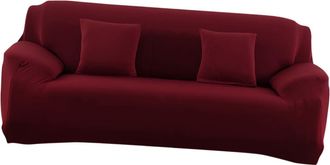 SOLUSTRE DREI-sitzer Stretch Sofaüberzug Anti-rutsch Sofabezug Hochelastisch Atmungsaktiv Sofaschoner Weinrot Passend Für Sofas Schutzvorlage Waschbar