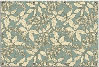 Wallario Outdoor-Poster f&uuml;r Garten oder Balkon Bl&auml;tter und Bl&uuml;ten auf Gr&uuml;n, Motivbanner Gr&ouml;&szlig;e: ca. 80 x 120 cm, Outdoor-Bild