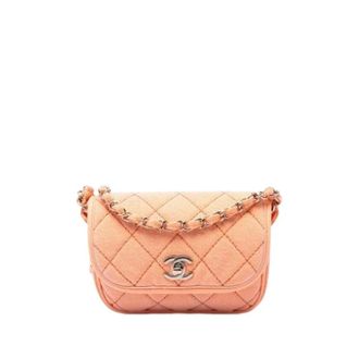 Chanel Sac bandouli&egrave;re matelass&eacute; doccasion - Femme - Pre-owned - Orange - Taille: ONE Size