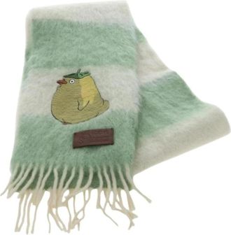 Loewe Pre-owned Wool Scarf - Femme - Pre-owned - Vert - Taille: ONE Size